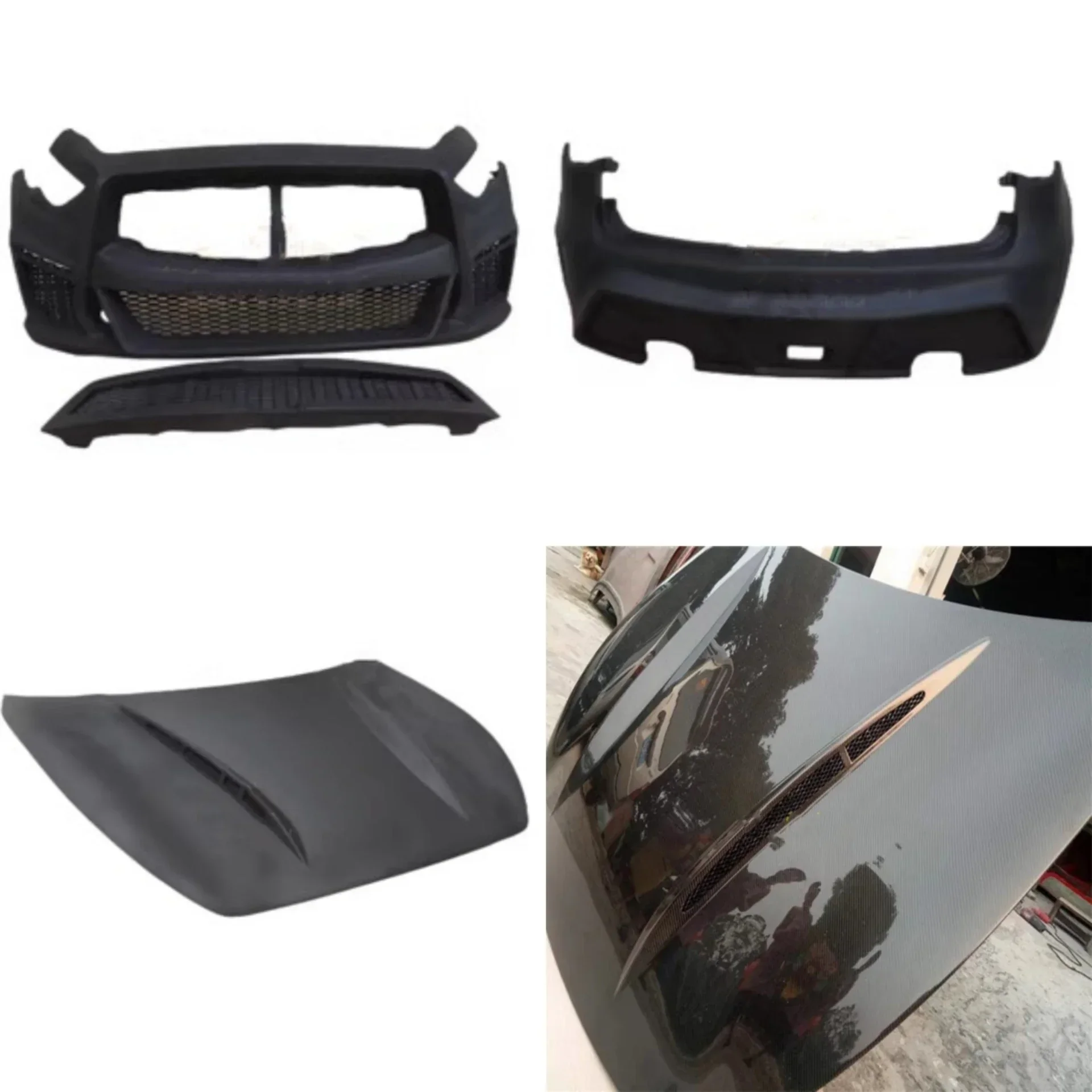 Resin Front Rear Bumper Engine Cover Carbon Fiber Hood for Infiniti ...