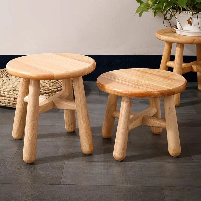 Solid-Wood-Small-Round-Stool-Multi-Functional-Furniture-Bedroom ...