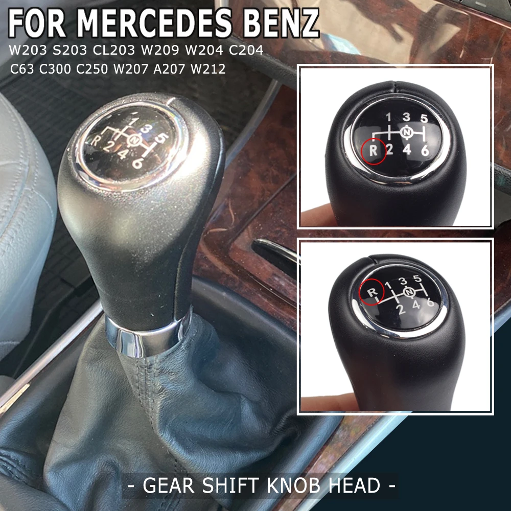 6 Speed Manual Car Gear Shift Knob Shifter Lever Stick For Mercedes ...