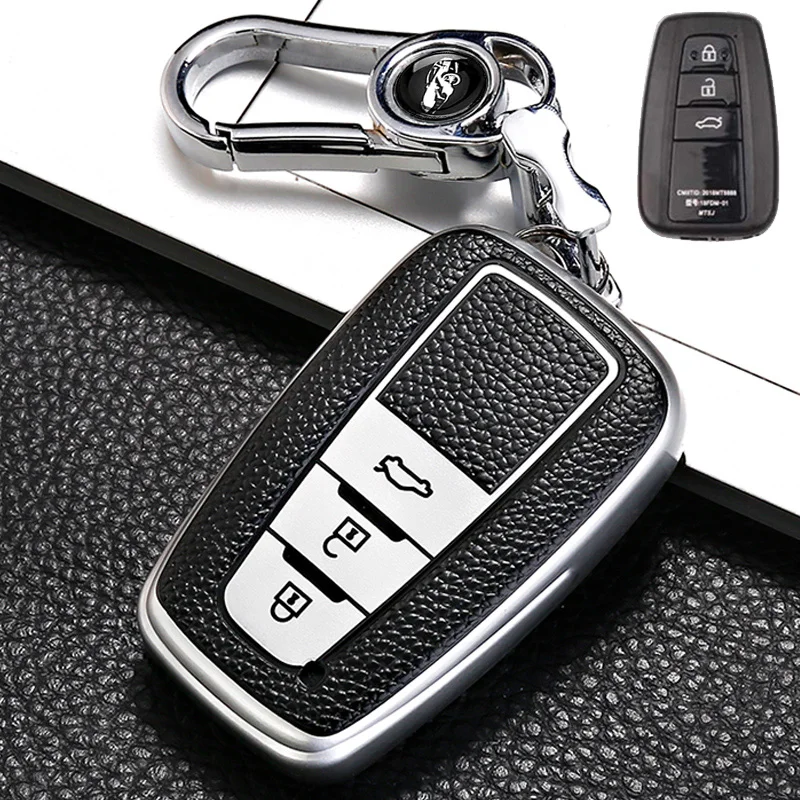 Leather-Style-Car-Remote-Key-Case-Cover-Fob-For-Toyota-Prius-Camry ...