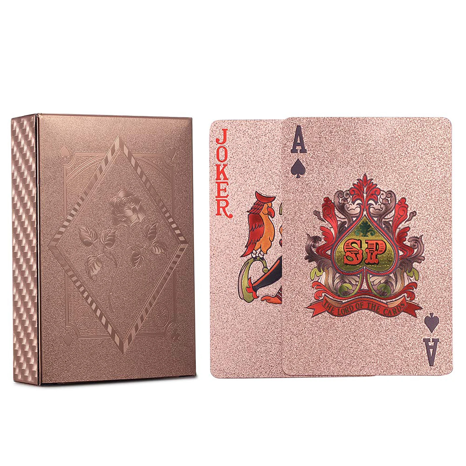 Rose-Gold-Playing-Cards-Waterproof-Plastic-Poker-Deck-Foil-Pokers-Magic-Cards-Card-Collectors ...
