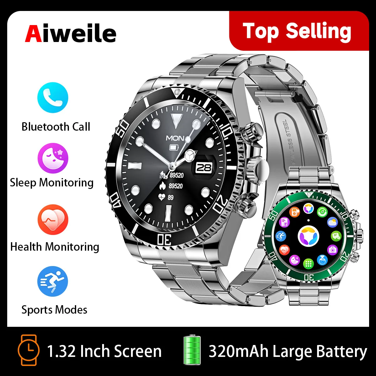 Aiweile aw12 smart watch männer high-end herren smartwatch luxus ...