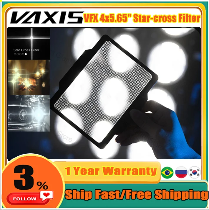 VAXIS VFX 4x5.65" Star-cross Filter Camera Square Lens Filter for Camera Photo Video Photography