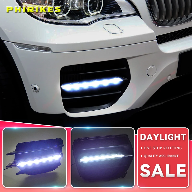 2pcs-For-BMW-X6-E71-2009-2013-6000K-White-Light-LED-Daytime-Driving ...