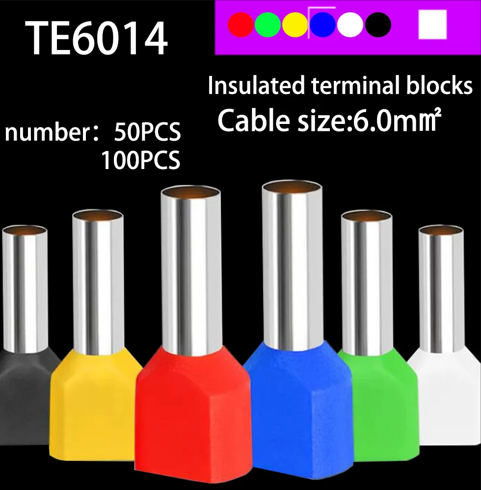 TE6014 Insulated TWIN CORD End Terminals Suit 6.0mm² Cable Wire ...