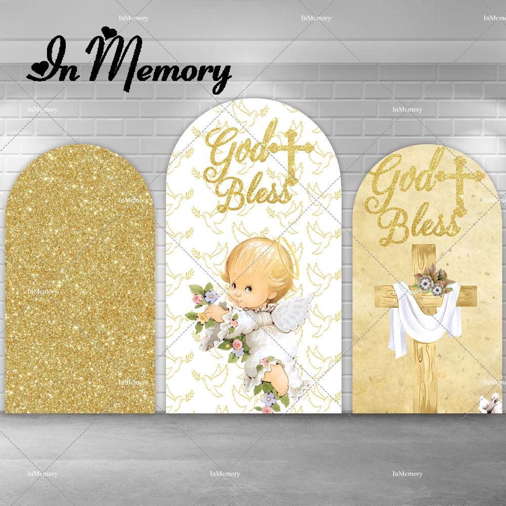 God Bless Angel Arch Backdrop Mi Primera Communion Chiara Cover Gold ...