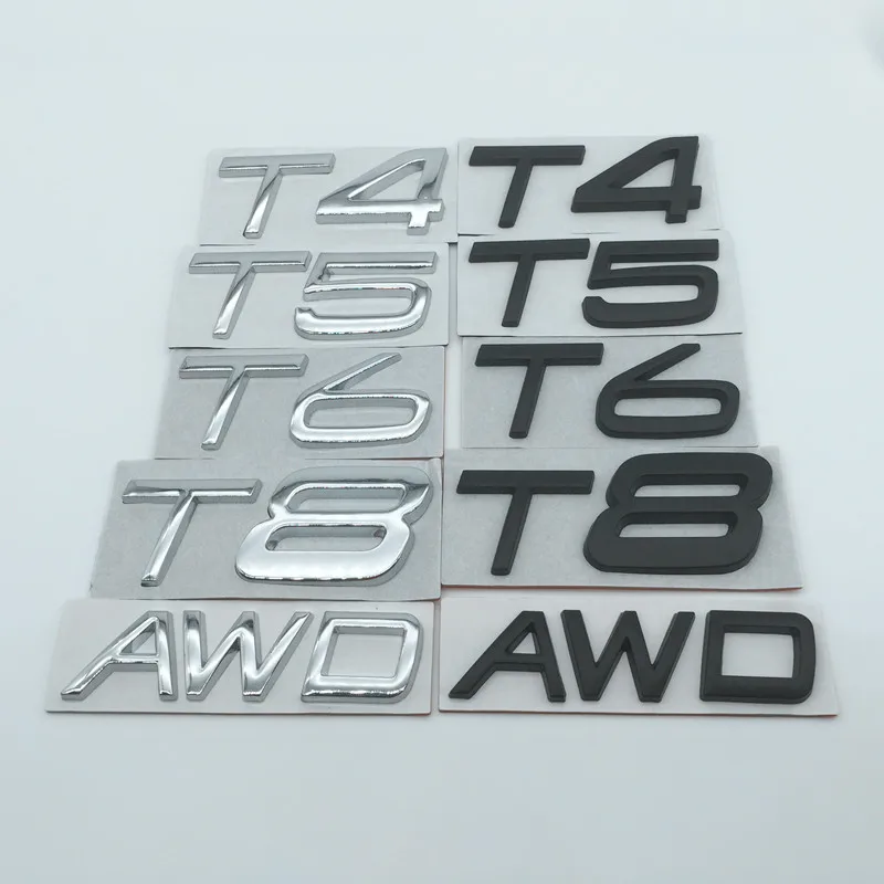 1 pièces 3D métal T4 T5 T6 T8 AWD voiture lettre arrière queue coffre ...