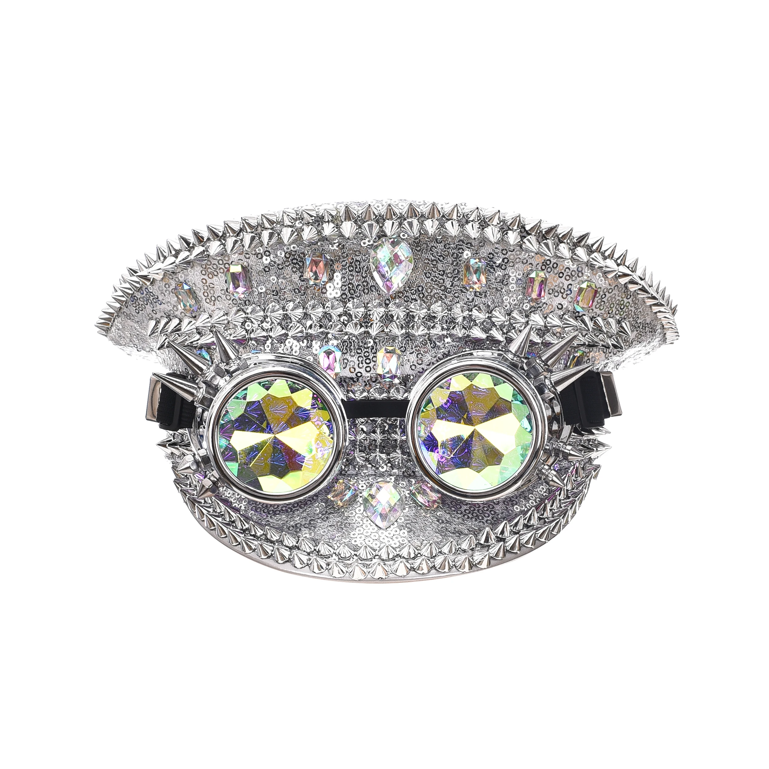 Women-s-Burning-Man-Sequin-Hat-Mucis-Festival-Military-Captain-Hats ...