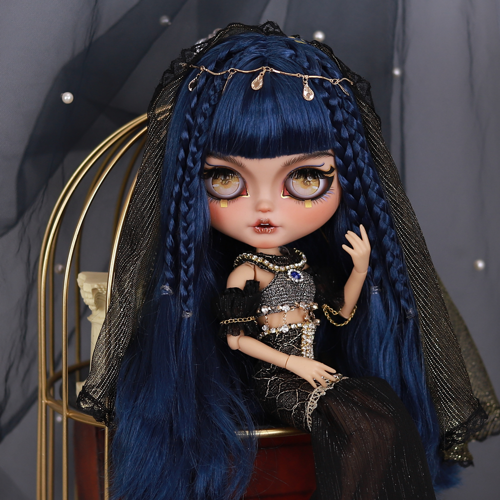 Cleopatra – Premium Custom Neo Blythe Doll with Blue Hair, Tan Skin & Matte Smiling Face | This ...