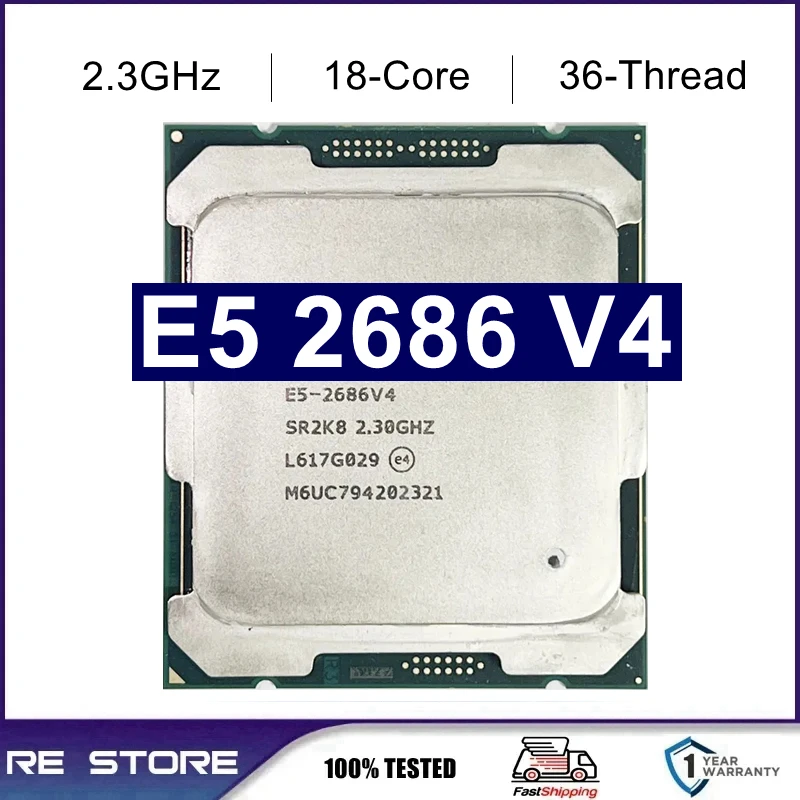 Used Xeon E5 2686 V4 SR2K8 2.3GHz 18-Cores 45M LGA 2011-3 2686V4 ...