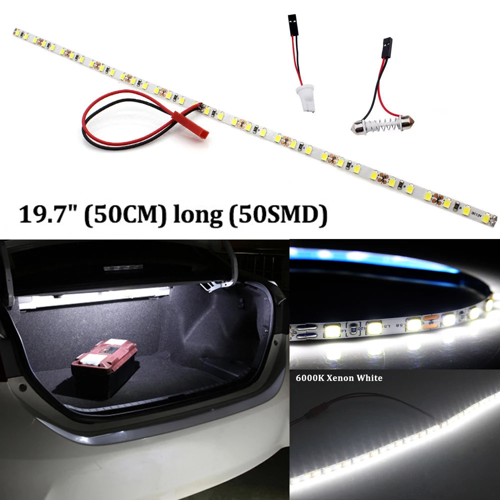 30-40-50-100CM-Super-Bright-T10-Led-W5W-LED-Trunk-Light-Strip-For-Cargo ...