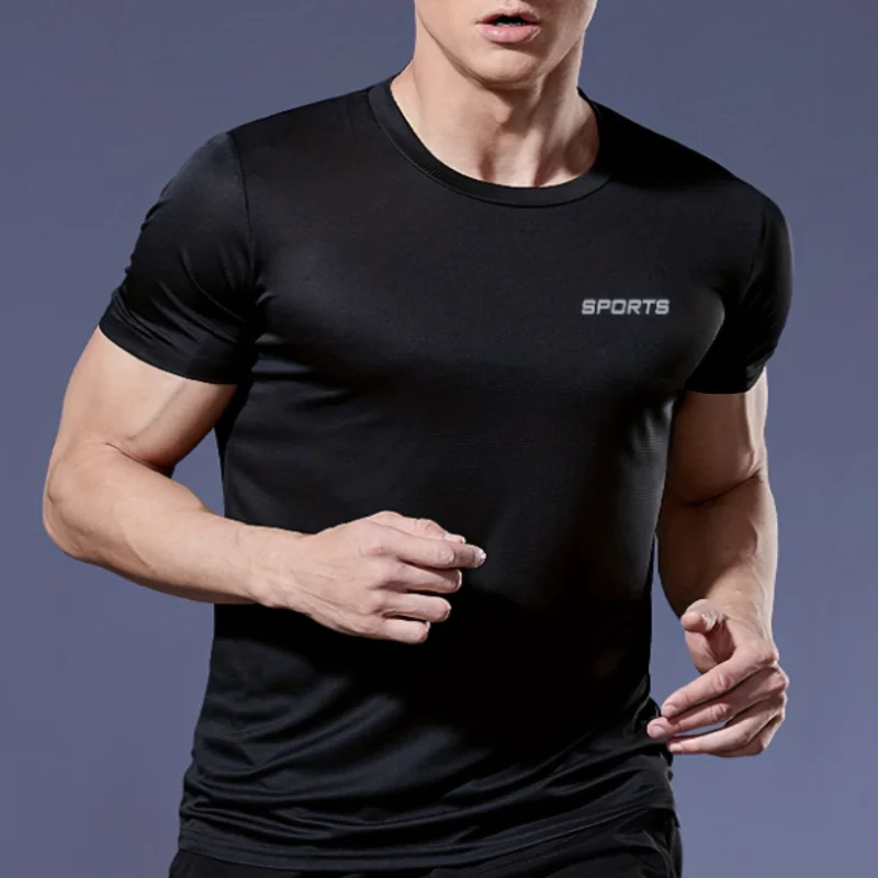New-Men-s-Summer-T-Shirt-Gym-Sports-Running-TShirt-Loose-Men-Quick ...