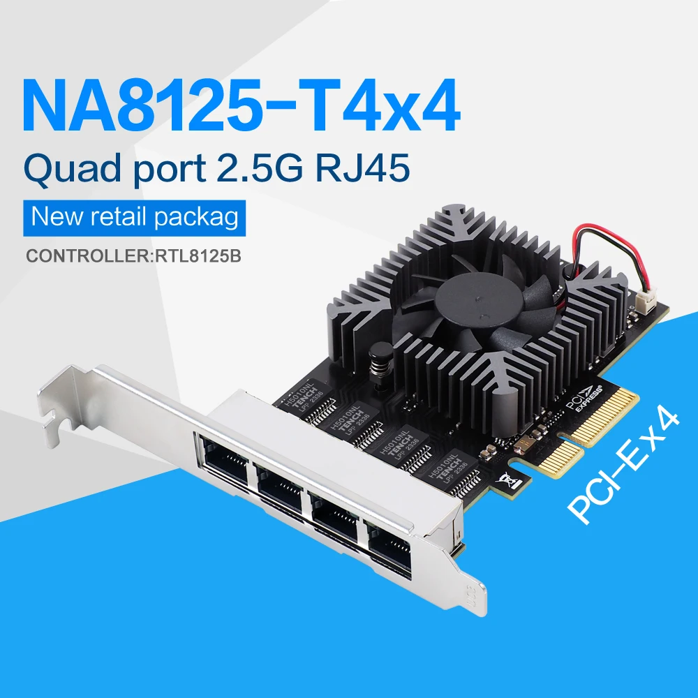 PCI-Express-Network-Card-Adapter-4-Port-2500Mbps-Gigabit-10-100-1000Mbps-RTL8125B-RJ45-Wired ...