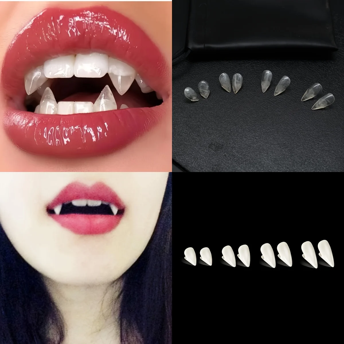2-Clear-15mm-Vampire-Ivory-Halloween-Carnival-Resin-Cosplay-Teeth ...