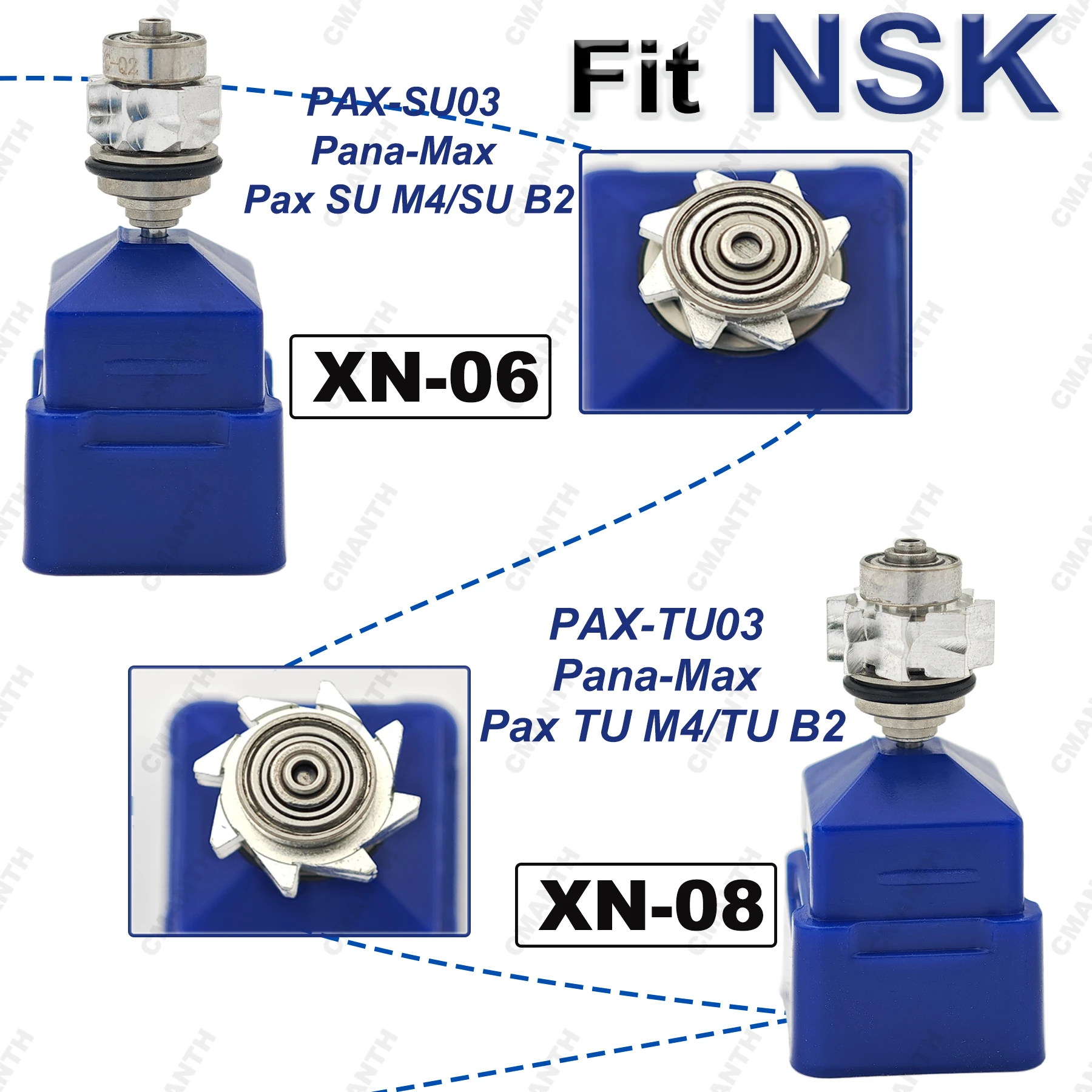 Dental Turbine Cartridge Rotor PAX-SU03 Fit NSK Pana-Max Pax SU/TU M4 ...