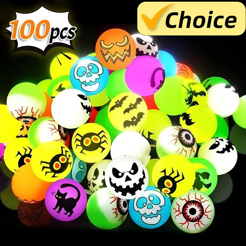 100-10Pcs-Halloween-Glow-in-The-Dark-Bouncing-Balls-Toy-Kids-Trick-or ...