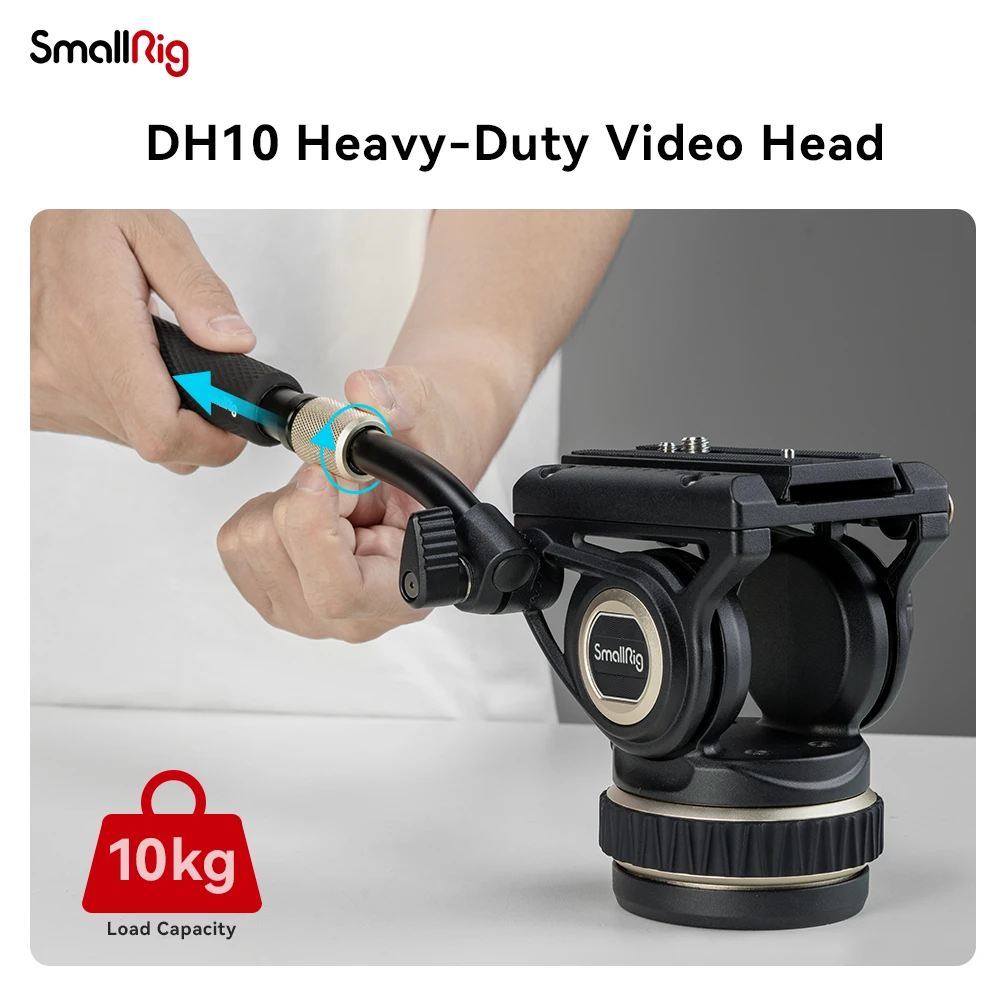 SmallRig DH10 헤비 듀티 삼각대 유체 비디오 헤드, 플랫 베이스 및 조절 가능한 핸들, 맨프로토 헤드용 퀵 릴리스 플레이트| | - AliExpress