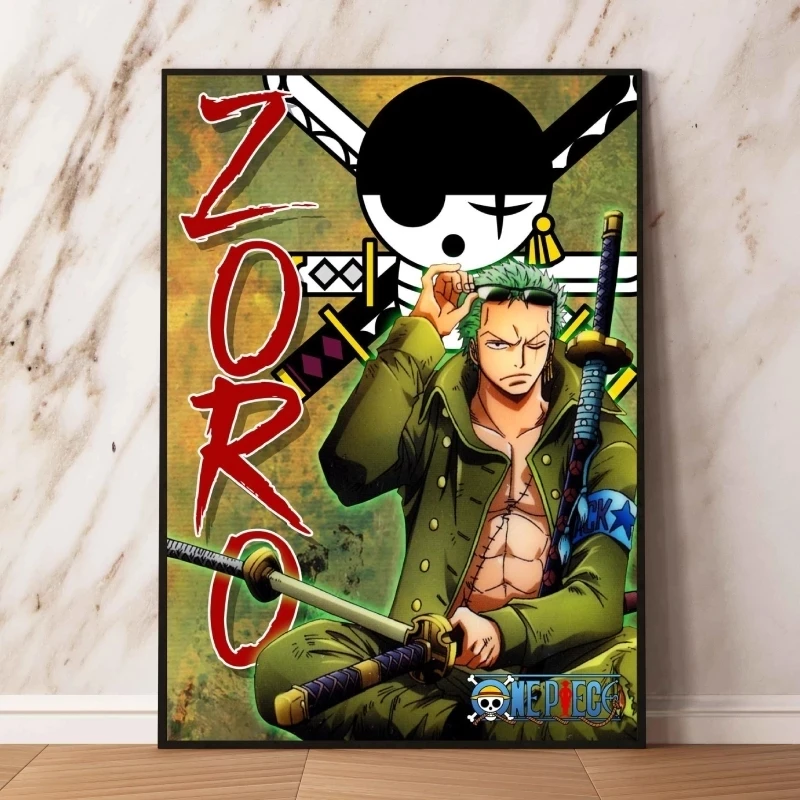 One Piece Canvas Art: Roronoa Zoro and Portgas D. Ace Posters with Fram ...