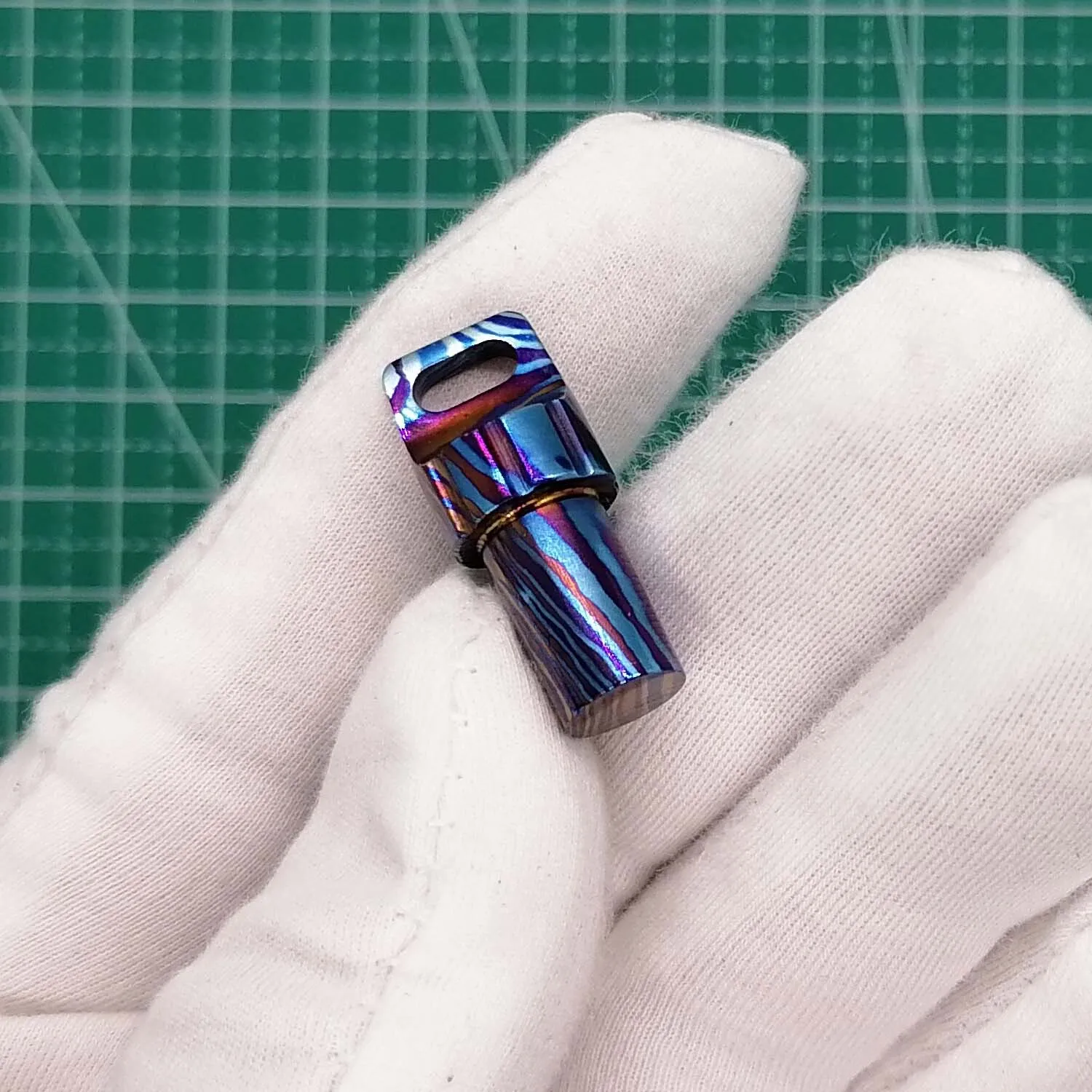 1-Piece-Hand-Made-Titanium-Damascus-TiMascus-Pen-Caps-Head-for-FH ...