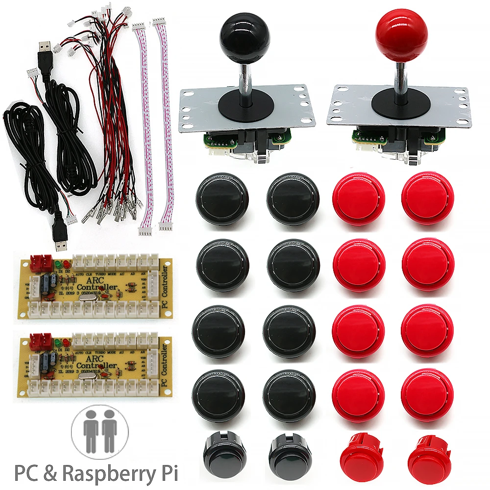 2 Player Copy Sanwa Arcade Diy Kit Zero Delay Usb Board Game Controller Joystick Encoder To Pc ...