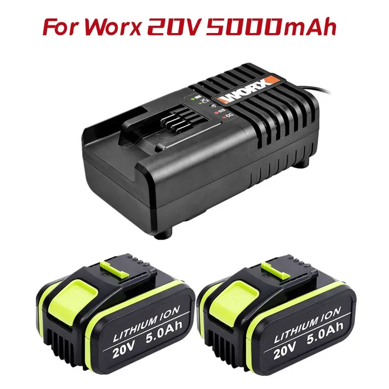 Pack-de-1-3-batteries-Lithium-ion-20V-5000-ah-mAh-pour-Worx-WA3551 ...