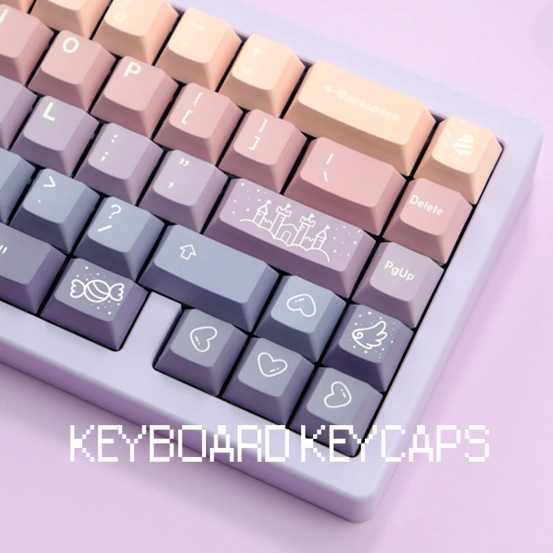 Custom-Fairy-Tale-Keycaps-136-Keys-Personalize-Cherry-Profile-Purple ...