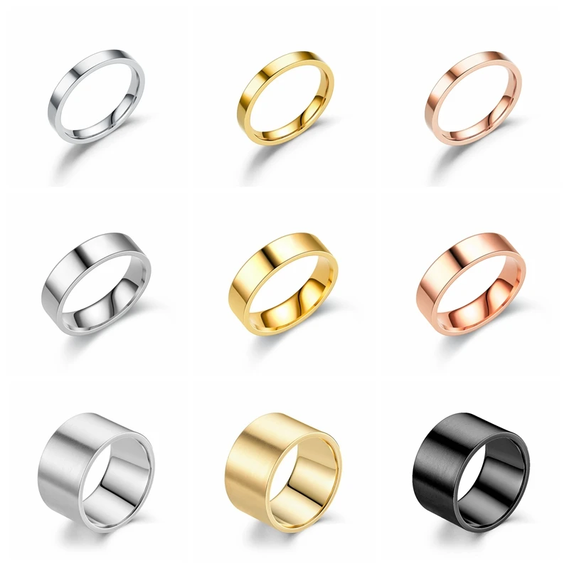 Anillo de acero inoxidable de 4/6/12MM de ancho para hombre y mujer ...
