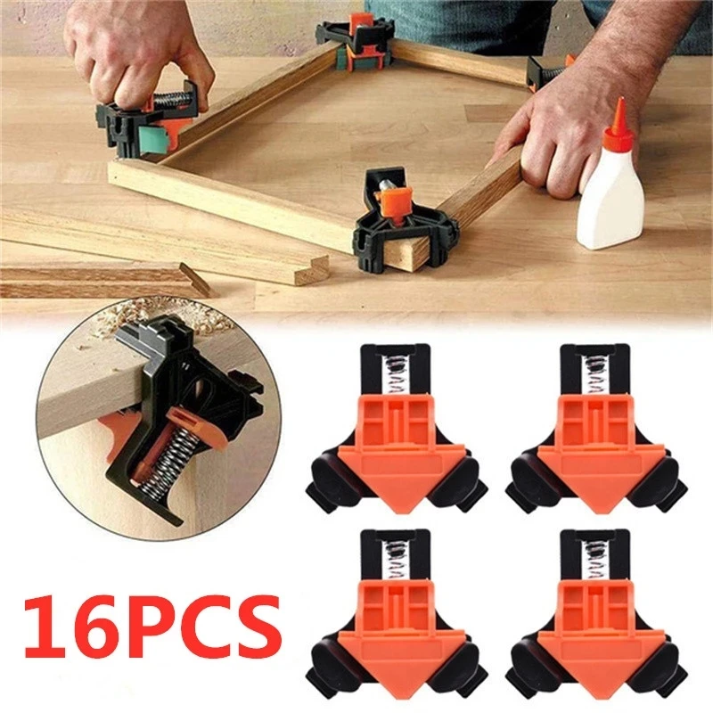 1/2/4/16pcs 90 Degree Right Angle Clamp Carpentry Furniture Fixing Clip ...