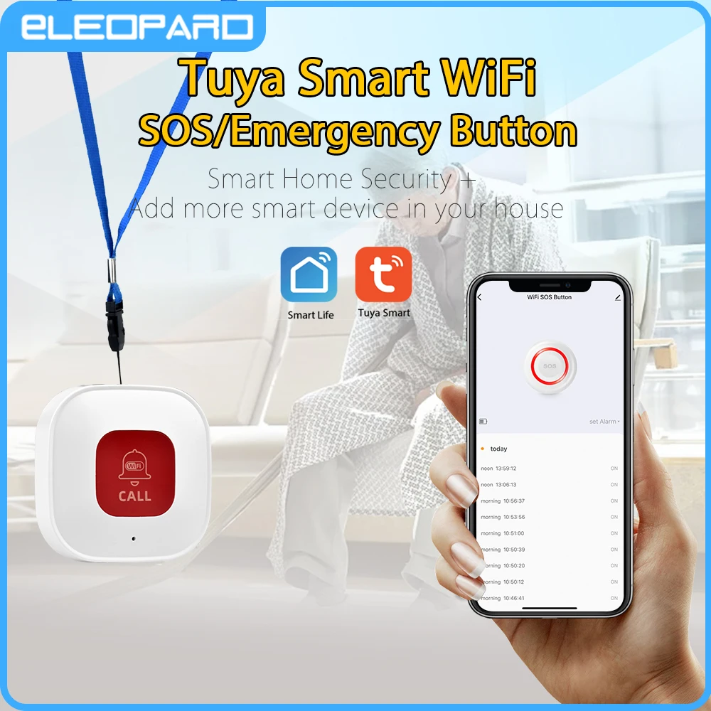 Eleopard-Tuya-WiFi-Smart-SOS-Call-Button-Wireless-Phone-Alert ...