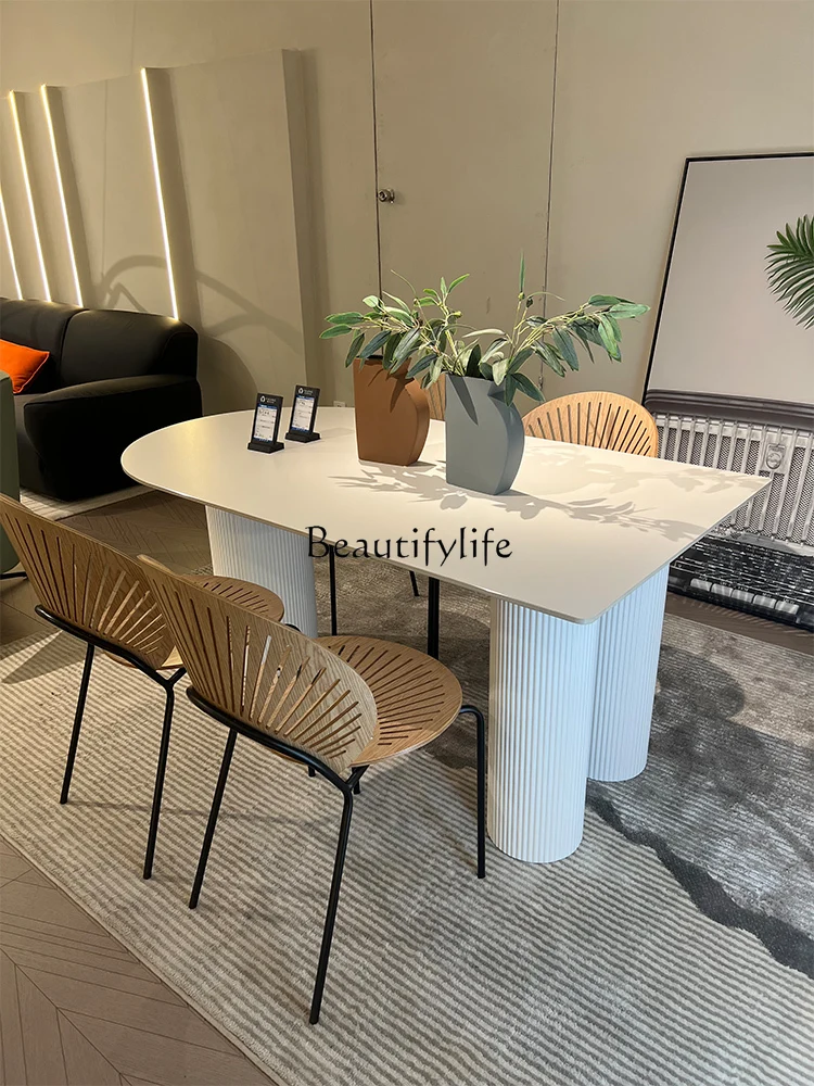 French-Entry-Lux-Kitchen-Island-Dining-Table-Simple-White-Cream-Style ...