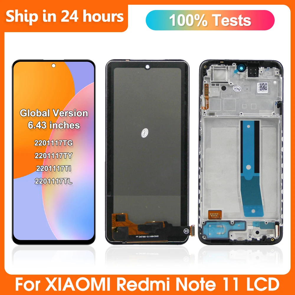 6.43" High Quality For Xiaomi redmi note 11 LCD Display Touch Screen Sensor Digitizer Assembly ...
