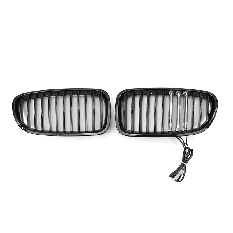 2PCS-Gloss-Black-Car-Front-Mid-net-Grille-Horizontal-Single-Line-Bar ...