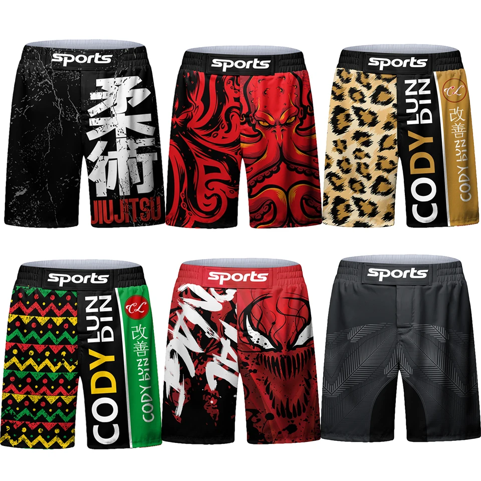 Mma-Shorts-Brazilian-Jiu-jitsu-Rashguard-Boxing-Fierce-Fighting-Men-s ...