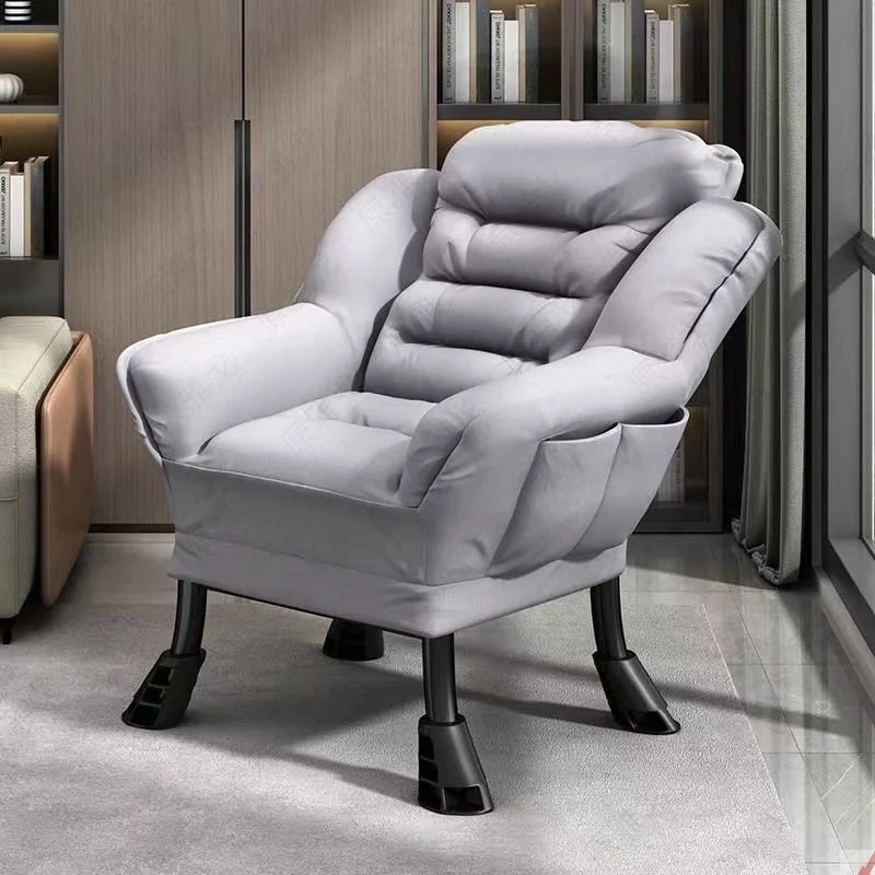 Lazy Boy Sofa Computer Chair with Footrest Fabric Single Backrest Chair ...