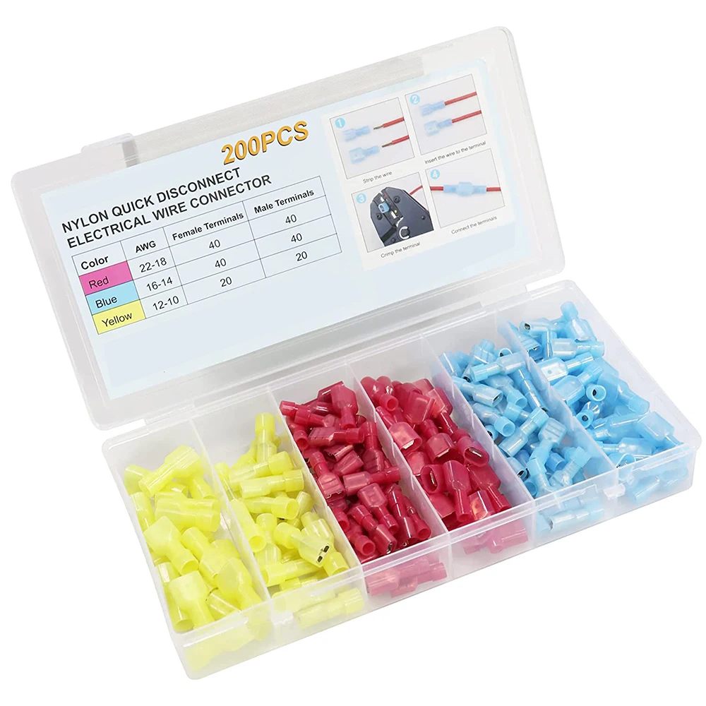 200-pieces-of-nylon-quick-disconnect-connectors-electrically-insulated ...