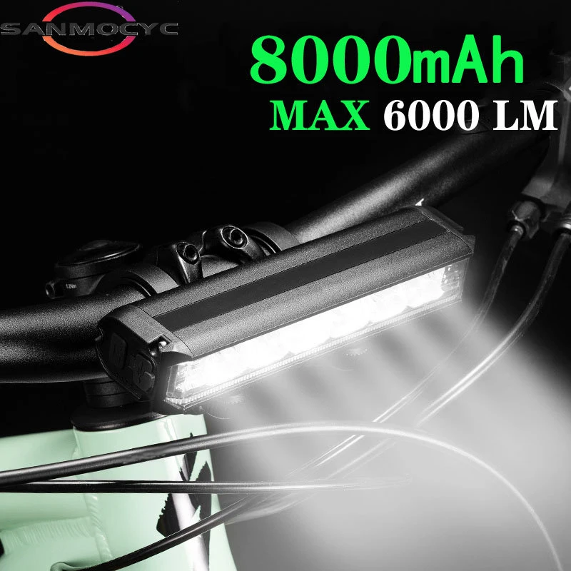 Bicycle-Light-Bike-Front-Lamp-6000Lumen-Bike-Light-8000mAh-Waterproof ...