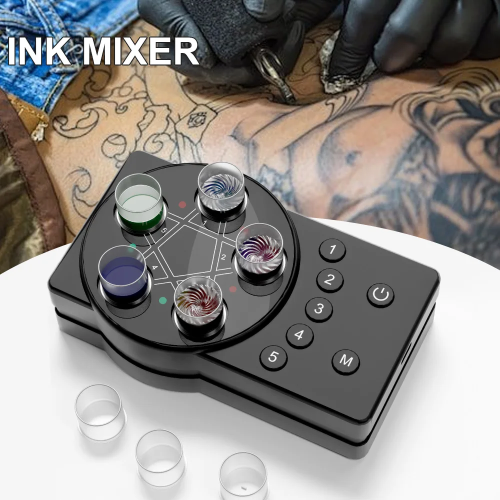 El-trica-Tattoo-Ink-Mixer-Agitador-de-Pigmento-com-1-Saco-Copos-de ...