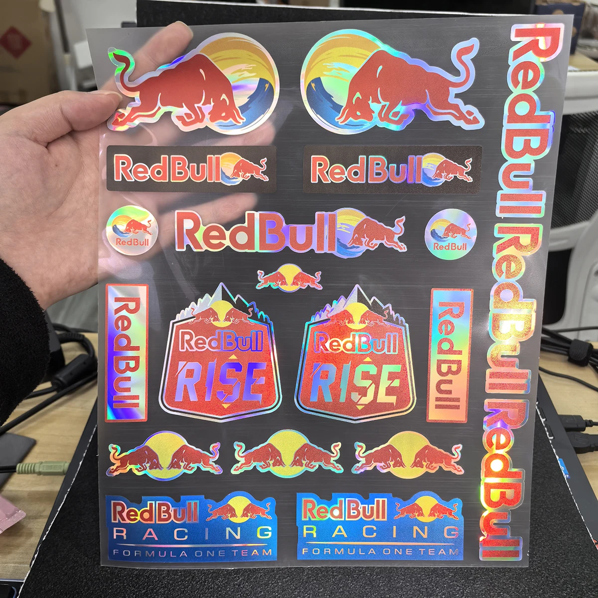 Laser Red Bull Sticker Logo Reflective Decal Motorcycle Kit for YAMAHA ...