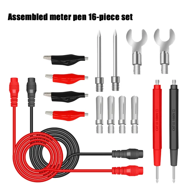 22PCS Multimeter Test Leads Kit Silicone Probe Threaded Assembled SMD ...