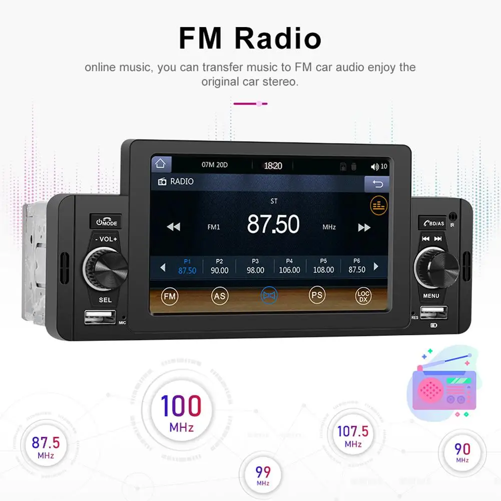 F133 HD Screen 5-inch Car Mp5 Audio Player Single 1 Din Universal ...