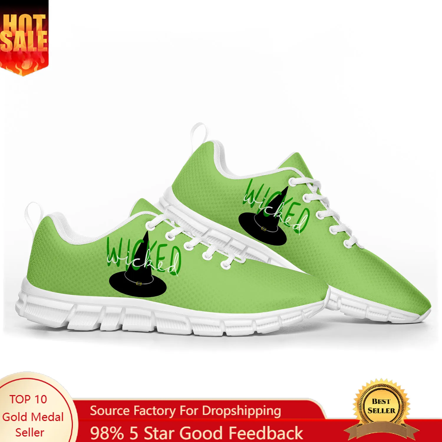 WICKED He Musical Elphaba Wicked Witch Sports Shoes Mens Womens ...