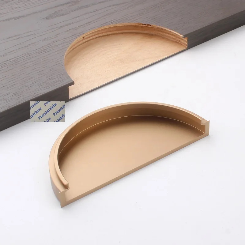 1Piece-Aluminum-Alloy-Half-Semi-Circle-Built-In-Finger-Pull-For ...
