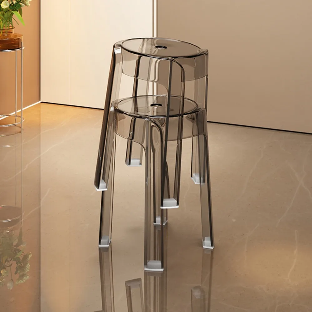Luxury-Plastic-Transparent-Stool-Household-Thickened-Folding-Round ...