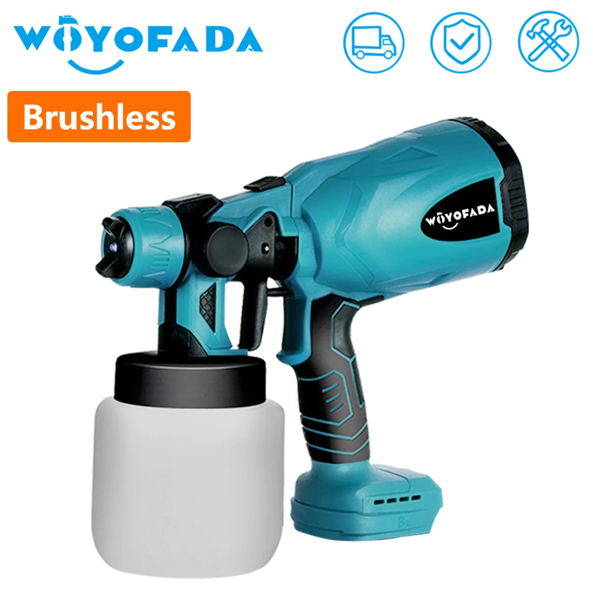 Brushless-800ML-Airbrush-Electric-Spray-Gun-Cordless-Paint-Sprayer-Auto ...