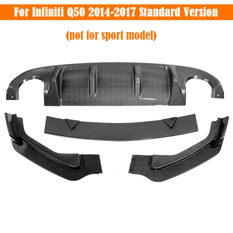 Car Carbonfiber Front Spoiler Lip Rear Bumper Diffuser Cover Protection ...