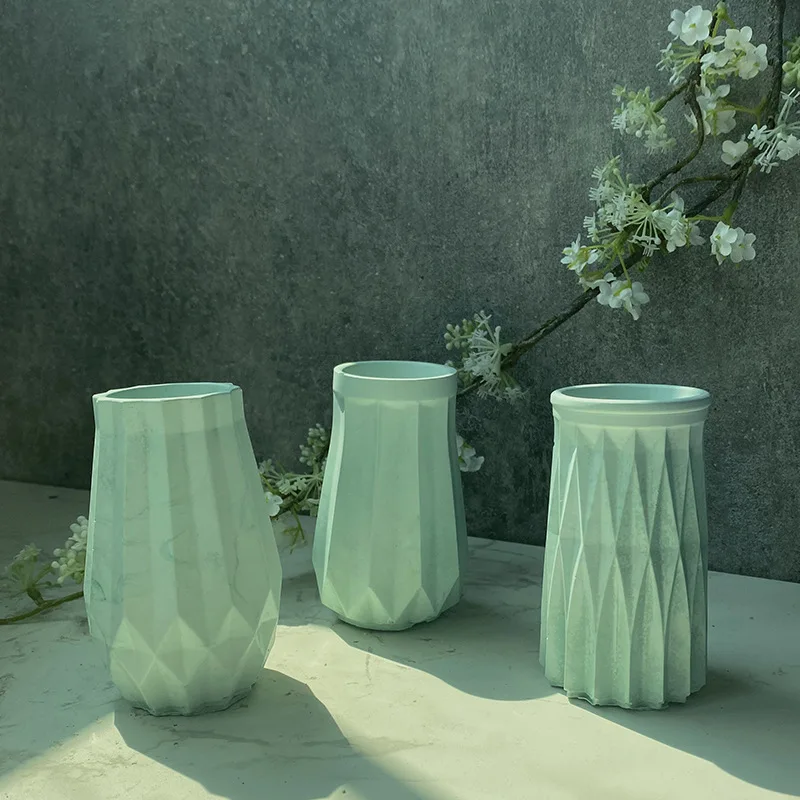 DIY Vase Silicone Mold DIY Epoxy Plaster Concrete Flower Pot Injection ...
