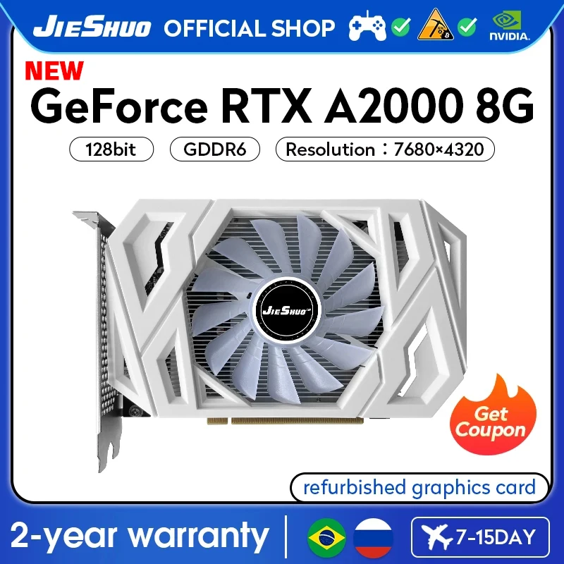 JIESHUO-NVIDIA-RTX-A2000-8GB-kartu-grafis-Video-kipas-tunggal-GDDR6-GPU ...