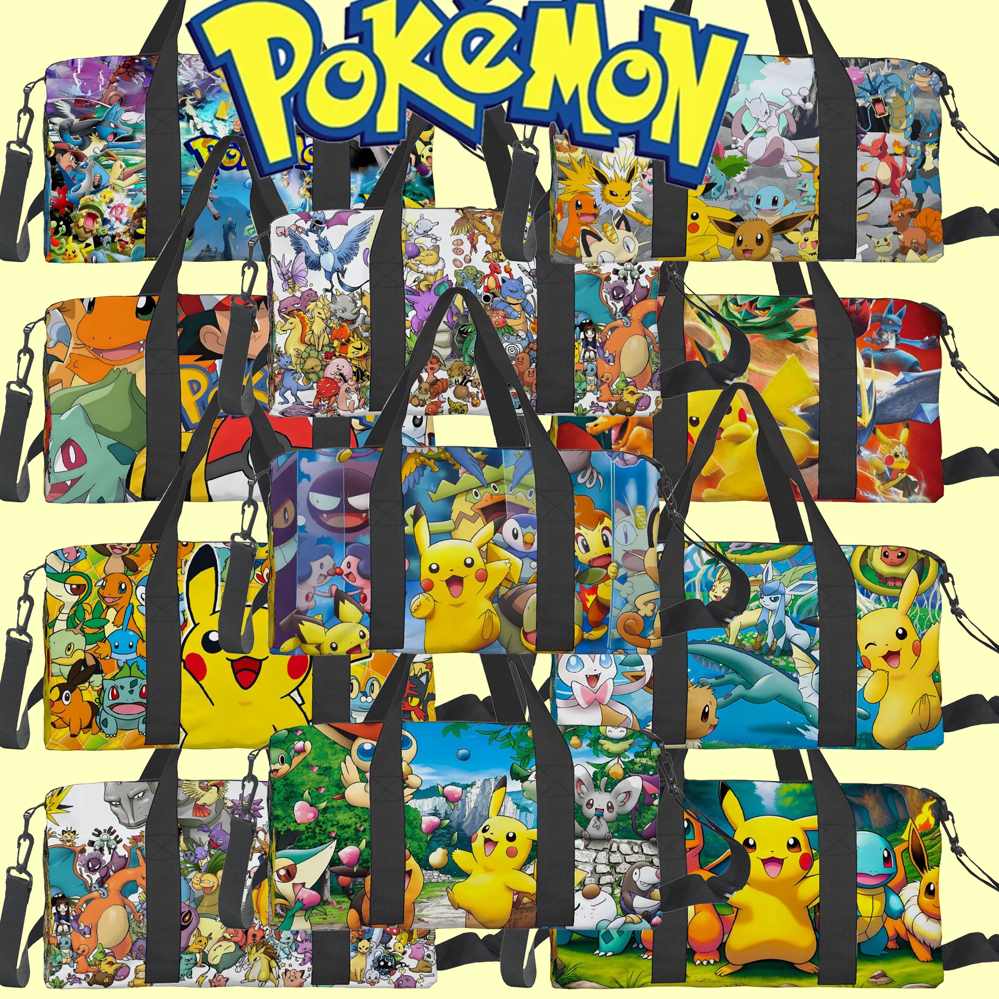 Pokémon Pikachu Large Capacity Sports and Casual Gym Bag Handbag ...
