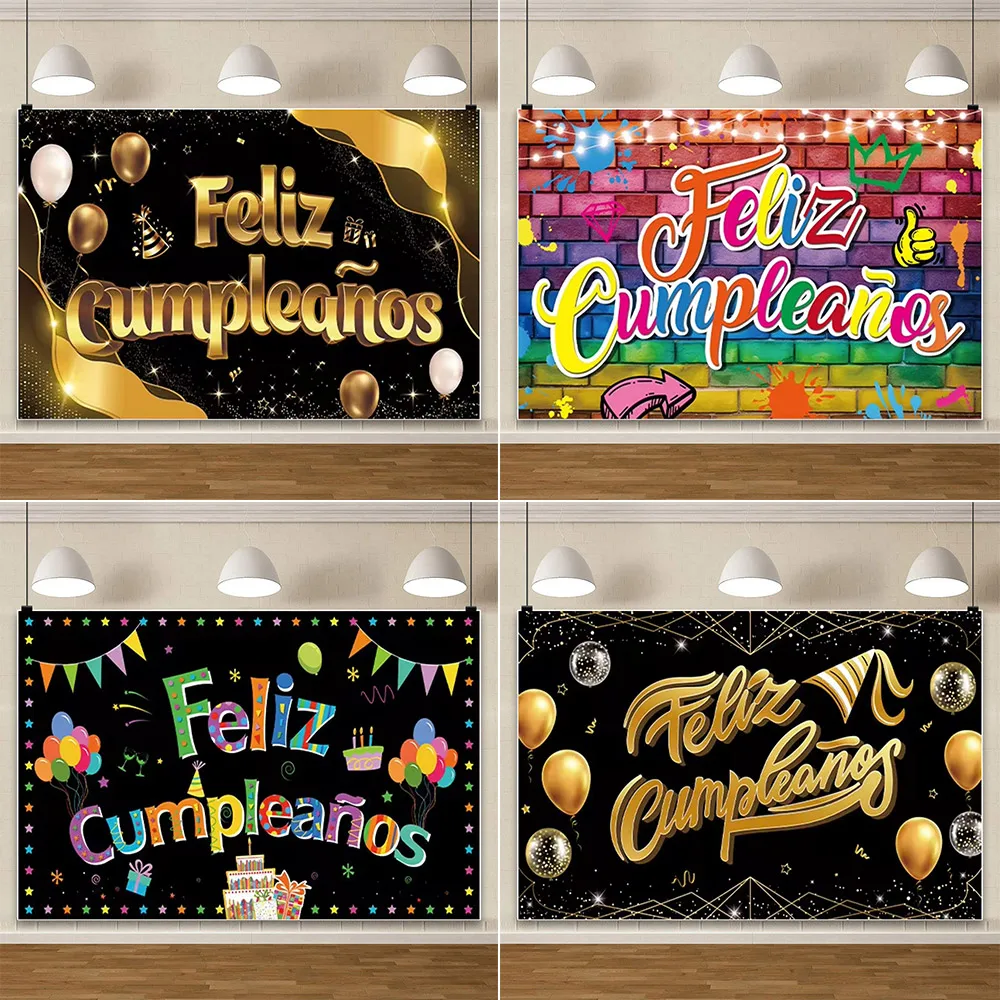 Feliz Cumpleaños Feliz Cumplea??os Backdrop 7x5ft - Spanish Happy ...
