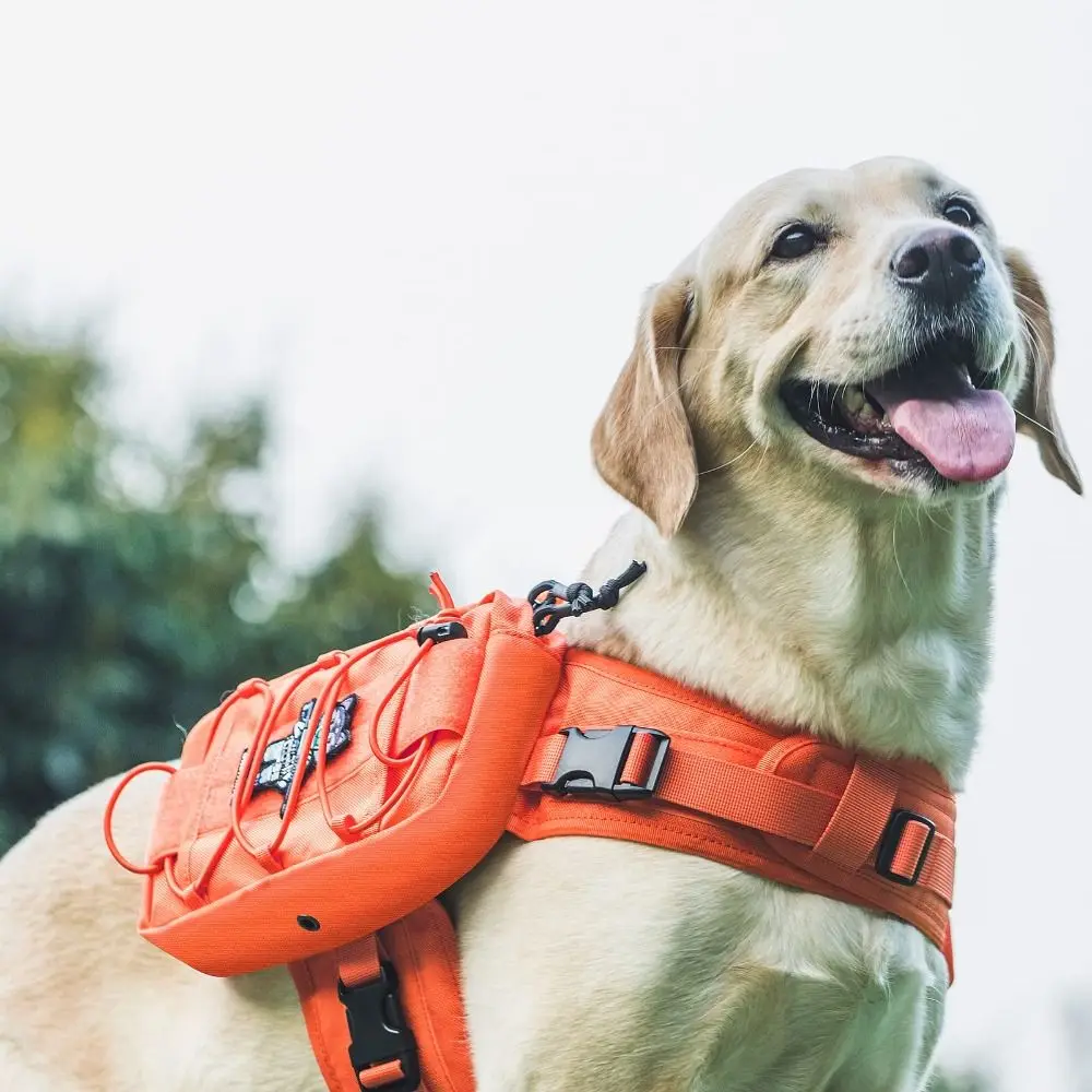 Nylon Dog Backpack Adjustable with Side Pockets Dog Harness Dog Hiking ...